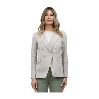 Circolo 1901 Femme, Vestes, Gris, Taille: 42 FR Blazer Effet Toile