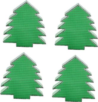 Pretyzoom 4 Stück Christbaumschmuck Regale 3D Weihnachtsbaum Büro Weihnachtsbaumdekoration abgestufte Tablettbaumdekoration Weihnachtsbaum-Mittelstücke Tischobe