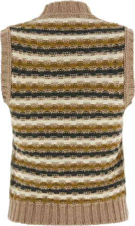 Marni Jacquard Geometric-Patterned Sleeveless Top - Beige