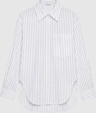 Anine Bing Chemise Scott White And Black Stripe