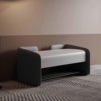 Generic Schuhbank Mit Lederkissen, 2-stufige Aufbewahrungsbank, Eingangsbank Mit Vergoldetem Sockel, Schuh-Organizer for Wohnzimmer, Schlafzimmer, Flur, Orang