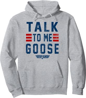 Top Gun Talk To Me Goose Bold Text Stack Pullover Hoodie