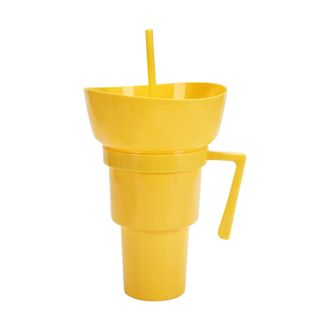 Generic Snack & Drink 2-in-1-Kombination, Becher mit Snackhalter, Popcorn-Trinkhalm-Becher, Outdoor-Trinkbecher mit Griff, Popcorn-Beh&auml;lter f&uuml;r Dessert, Allta