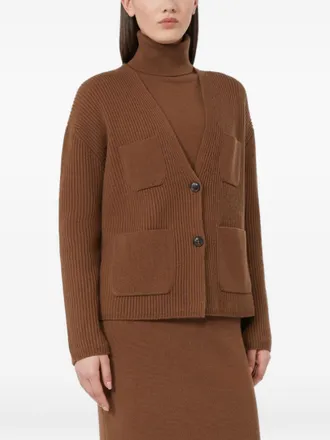 Max Mara Womens Cardigan Mstfiltro Brown Wool And Cashmere Cardigans Sweater