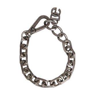 Dolce & Gabbana Bracelet gourmette avec breloque logo - Femme - Accessoires - Gris - Taille: ONE Size