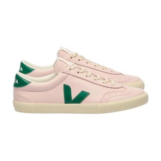 Veja Volley - Traced Leather Sneakers - - Shoes - Damen - Rosa - 36 EU