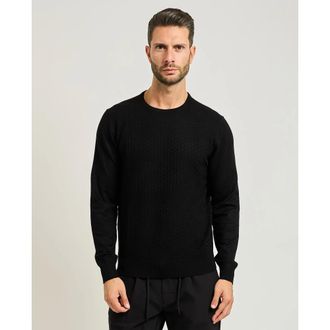 Yes-Zee YES Zee, Homme, Pulls, Noir, Taille: XL Pull Ras du Cou avec Broderie