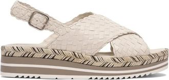 Pons Quintana Sandalen - Woven Leather Cross-Strap Sandals With Rubber Sole - Gr. 40 (EU) - in Beige - f&uuml;r Damen