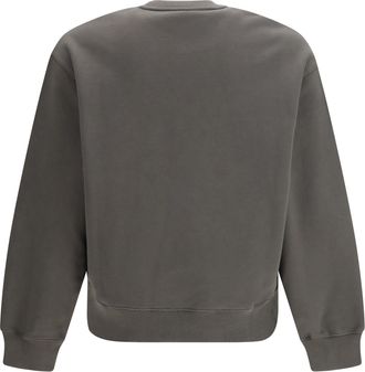 Maison Kitsun&eacute; Logo-Embroidered Cotton Sweatshirt - Gray