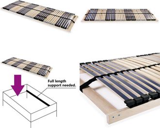vidaXL Lattenrost mit 42 Latten 7 Zonen 90x200 cm - Lattenrost - Holzrahmen - Birkenholz - Buchenholz - Lattenrost 90x200 - Home & Living