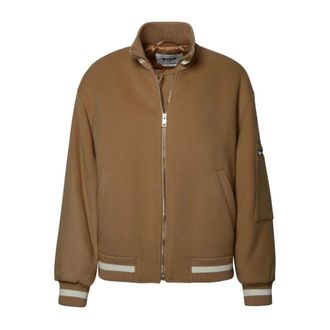 Msgm Msgm, Femme, Vestes, Beige, Taille: 36 FR Blouson Bomber en Laine Vierge