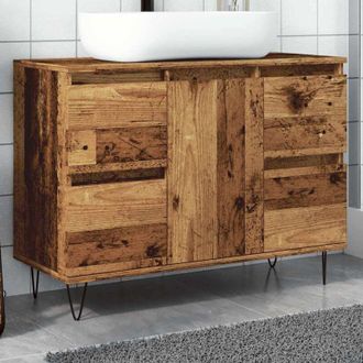 vidaXL Vidaxl - Armoire de salle de bain vieux bois 80x33x60 cm bois ing&eacute;nierie