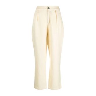 Siedres Beige Leinen Plissee Hose - - Trousers - Damen - Beige - XS