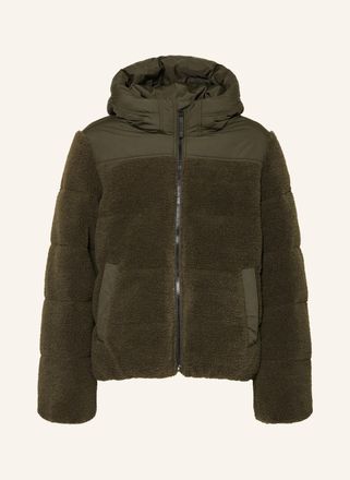 Garcia Garcia Teddyfell-Jacke Im Materialmix gruen
