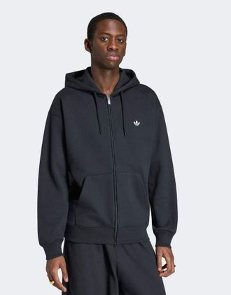 adidas Originals Essentials - Sweat &agrave; capuche ample &agrave; fermeture zipp&eacute;e - Noir