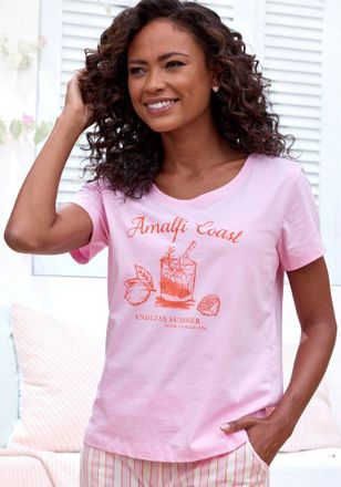 Vivance Pyjamaoberteil mit schönem Frontprint