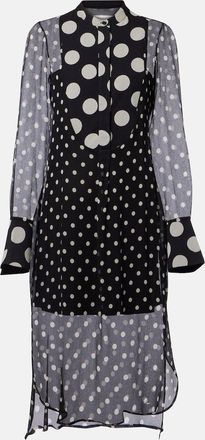 Nina Ricci Robe midi en soie &agrave; pois