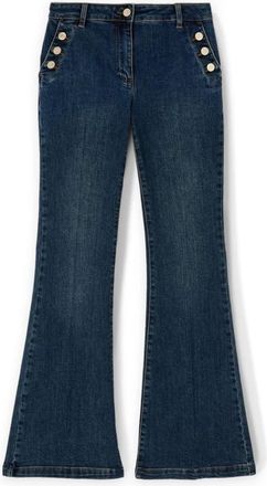 Motivi Femme, Jeans, Bleu, Taille: 34 FR Jean &Eacute;vas&eacute; avec Motif Boutonn&eacute;