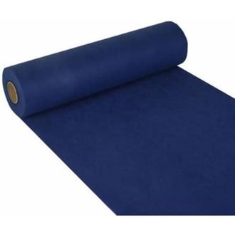 Papstar Tisch-Deko - chemins de table, semblable au Tissu non tissé, Soft Sélection de 24 MX 40 cm en bleu foncé dans le rouleau