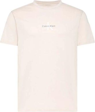 Calvin Klein Jeans Homme, Tops, Beige, Taille: M SS 30S Micro Monologo T-Shirt
