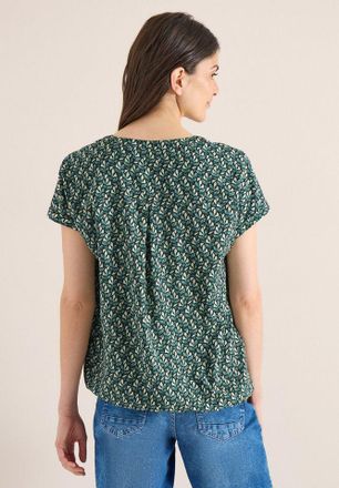 Cecil Kurzarmbluse mit Minimal Muster