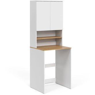 Vicco Armoire machine &agrave; laver Viktor, Blanc/Artisan, 68x88.2cm 2 pi&egrave;ces avec &eacute;tag&egrave;re, Vicco