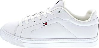 Tommy Hilfiger Baskets Homme Icon Flag Essential en Cuir, Blanc (White), 40