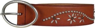 Saint Laurent Ceinture &agrave; fleurs clout&eacute;es Pre-owned - Homme - Pre-owned - Brun - Taille: ONE Size