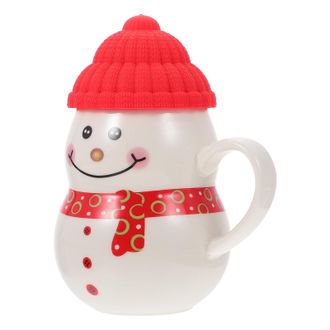 TOPBATHY Weihnachten Kaffeetasse Schneemann Tasse 350Ml Weihnachtsbecher Mit Silikondeckel für Tee Kaffee Milch HeißE Schokolade Saisonale Kaffeetasse FüR Deko