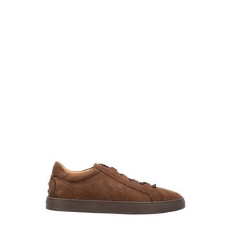 Tod's Homme, Chaussures, Brun, Taille: 41 1/2 EU Baskets &agrave; lacets avec d&eacute;tail Gommino