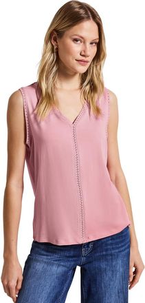 Street One Damen A323333 Jersey-Top mit Häkeldetails, Blush Peach, 40