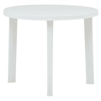 Les Tendances Table de jardin ronde plastique blanc Assoa
