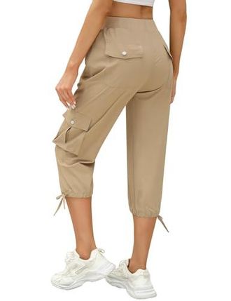 Heekpek Pantalon Femme &eacute;t&eacute; Pantacourt Cargo 3/4 Pantalon Capri D&eacute;contract&eacute; Pantalon dext&eacute;rieur Pantalon Corsaire Femme avec 6 Poches Pantalon ete Femme Leger 