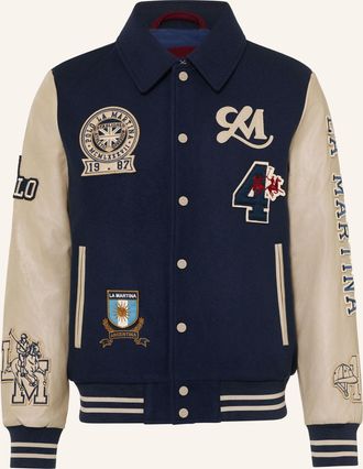 La Martina La Martina College-Jacke Im Materialmix blau