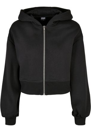 Urban Classics Damen Ladies Short Oversized Zip Jacket Sweatshirt, Black, 3XL