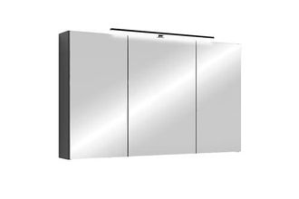 Byliving Spiegelschrank Spree/Korpus matt mit Spiegelt&uuml;ren/H&auml;ngeschrank mit Soft-Close-Funktion/Inklusive LED-Beleuchtung/Badschrank mit Stecker- und Schalterd