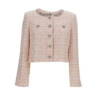 Self Portrait Femme, Vestes, Rose, Taille: 38 FR Tweed Vestes
