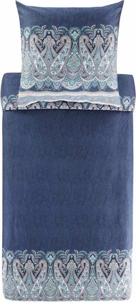Bassetti Satin-Bettw&auml;sche-Garnitur SABBIONETA Farbe BLAU B3 Gr&ouml;&szlig;e 200x200+2x80x80