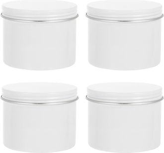 Cabilock 4Stücke Runde Aluminium Dosen mit Schraubverschluss Leere Aufbewahrungsbox für Tee Kerzen und Kleine Gegenstände für DIY und Reisen Metallbehälter Sta