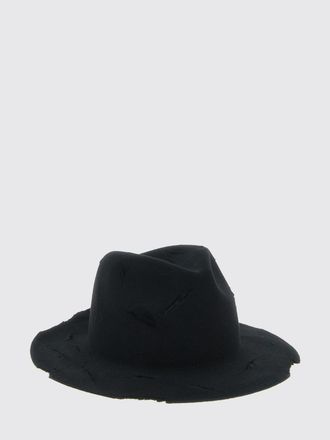 Yohji Yamamoto Chapeau &agrave; larges bords en feutre de laine &agrave; effet us&eacute;