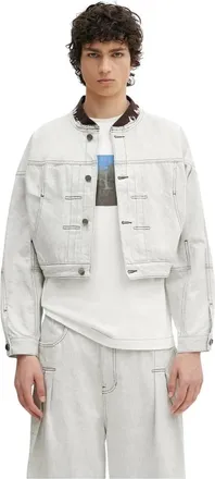 Ader Error Product. 21 Veste en jean courte - Homme - Vestes - Blanc - Taille: XL