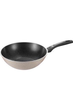 Ballarini WOK Ledro, Schwarz, Beige, Metall, rund, antihaftbeschichtet, Kochen, Pfannen, Woks