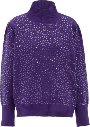 Faina Strickpullover mit Pailletten Damen lila