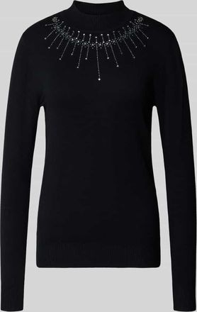Apricot Slim Fit Strickpullover mit Ziersteinbesatz