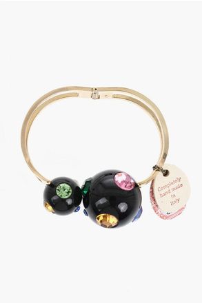 Sveva Collection Gold-tone Metal Bracelet COMETA embellished with Multicolor size One S