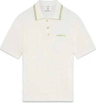 Casablanca Homme, Tops, Blanc, Taille: M Polo de tennis en bouclette