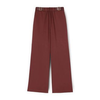 Motivi Flie&szlig;ende Palazzo-Hose mit doppelter Schnalle - - Trousers - Damen - Braun - L
