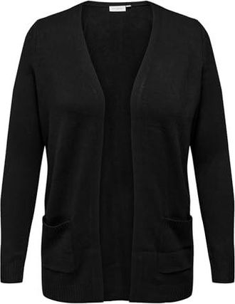 Only Carmakoma by Only Caresly Cardigan en Tricot pour Femme Taille 42/44 46/48 50/52 54, Noir, 48/50
