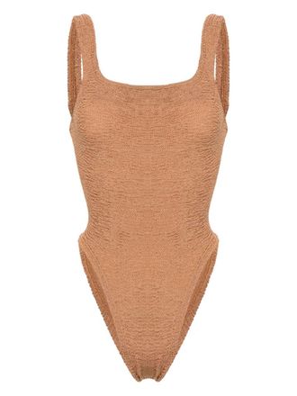 Hunza G Badeanzug mit Knitteroptik - Nude