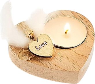 Generic Dekorative Kerzenhalter,Holz Herzf&ouml;rmige Teelichtst&auml;nder | Mit Getrockneten Romantische Herzf&ouml;rmige Kerzenhalter | F&uuml;r Romantische Atmosph&auml;re In Haus 